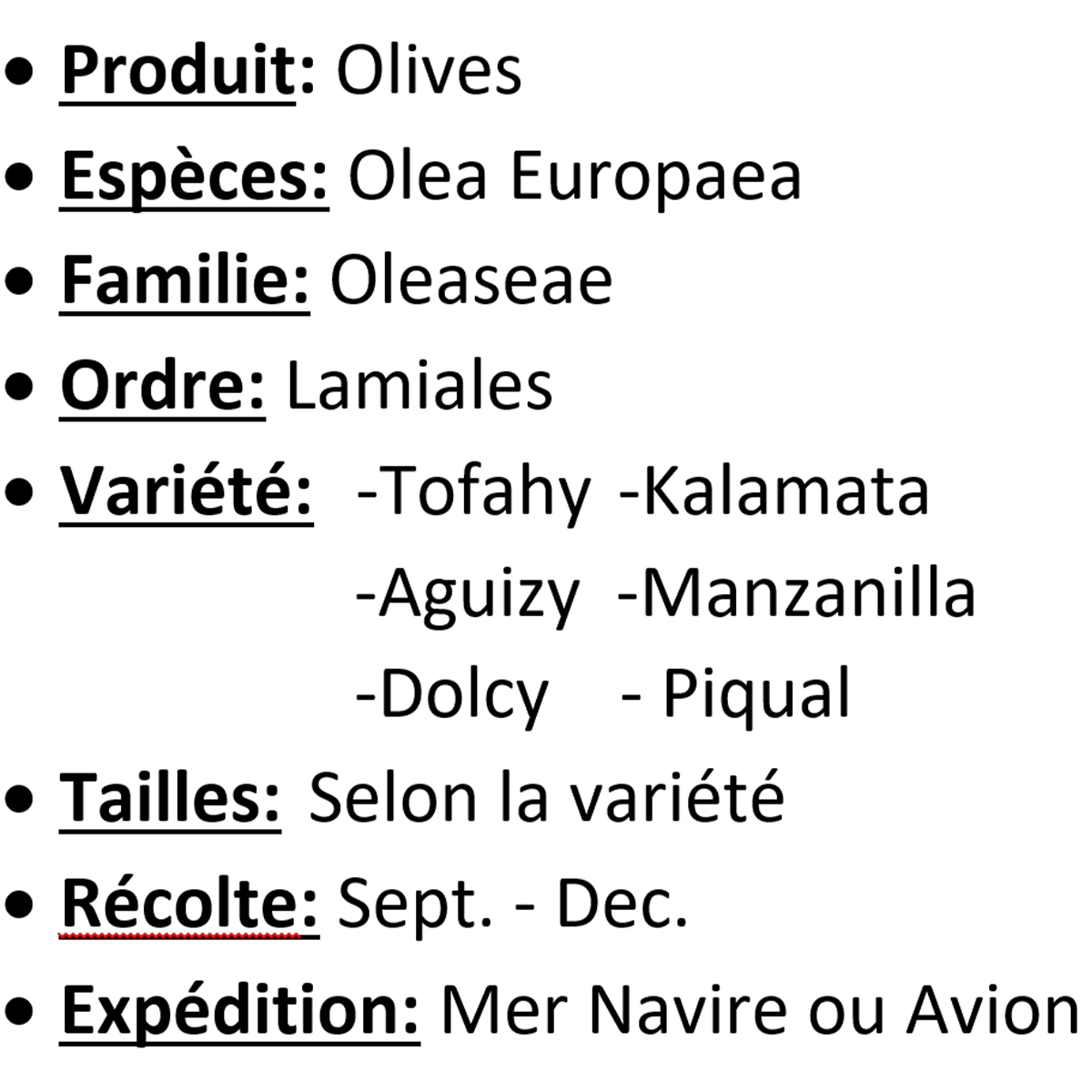 Olives French